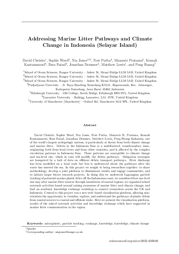 (PDF) Addressing marine litter pathways and climate change in indonesia (selayar island)