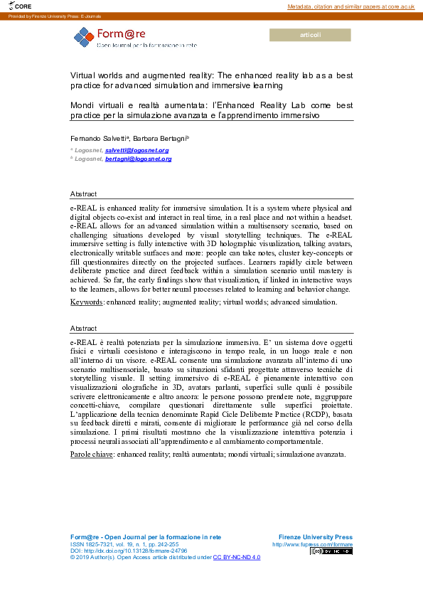 (PDF) Virtual worlds and augmented reality: The enhanced reality lab as a best practice for ...