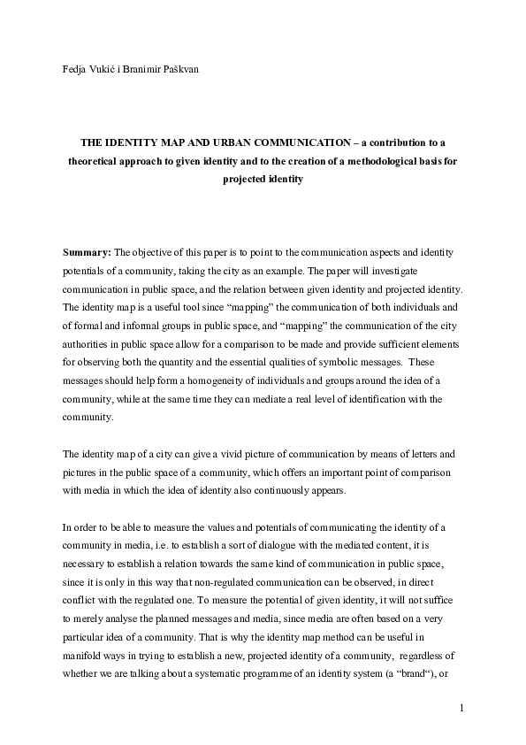 (DOC) The identity map and urban communication - a contribution to a ...