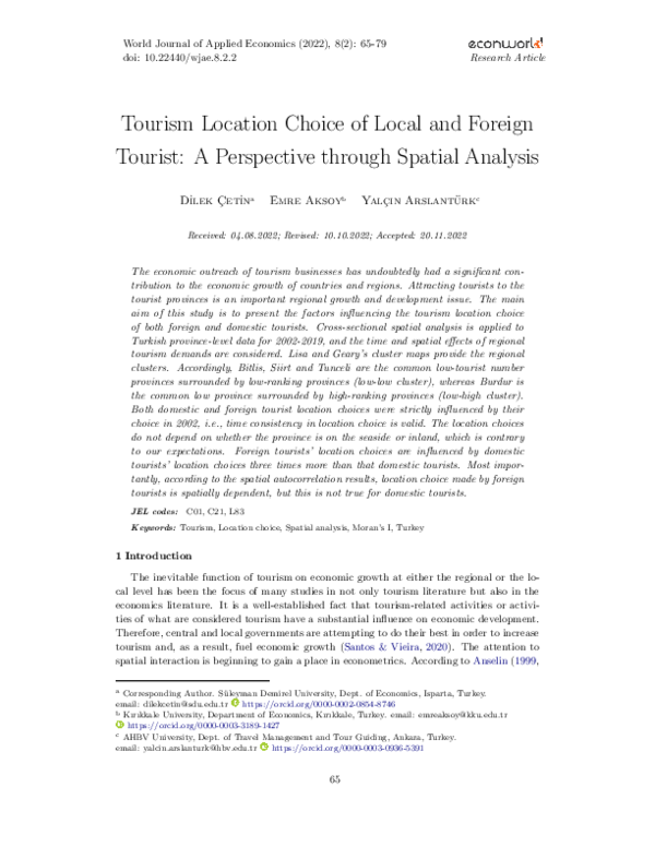 (PDF) Tourism Location Choice of Local and Foreign Tourist: A ...