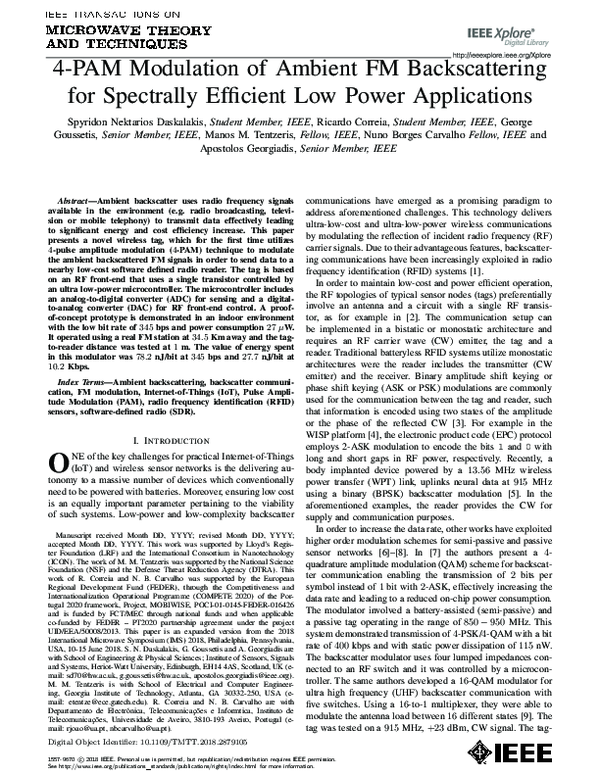 (PDF) Four-PAM Modulation of Ambient FM Backscattering for Spectrally ...