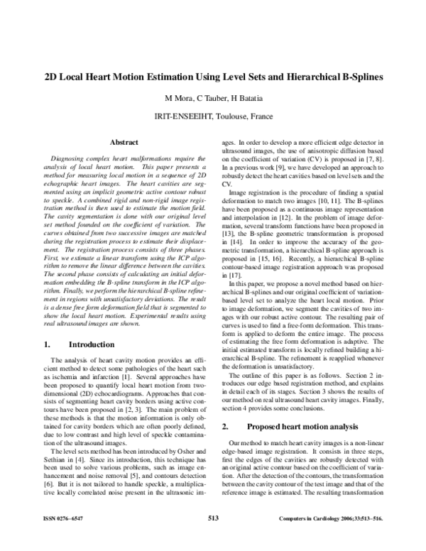 (PDF) 2D local heart motion estimation using level sets and ...