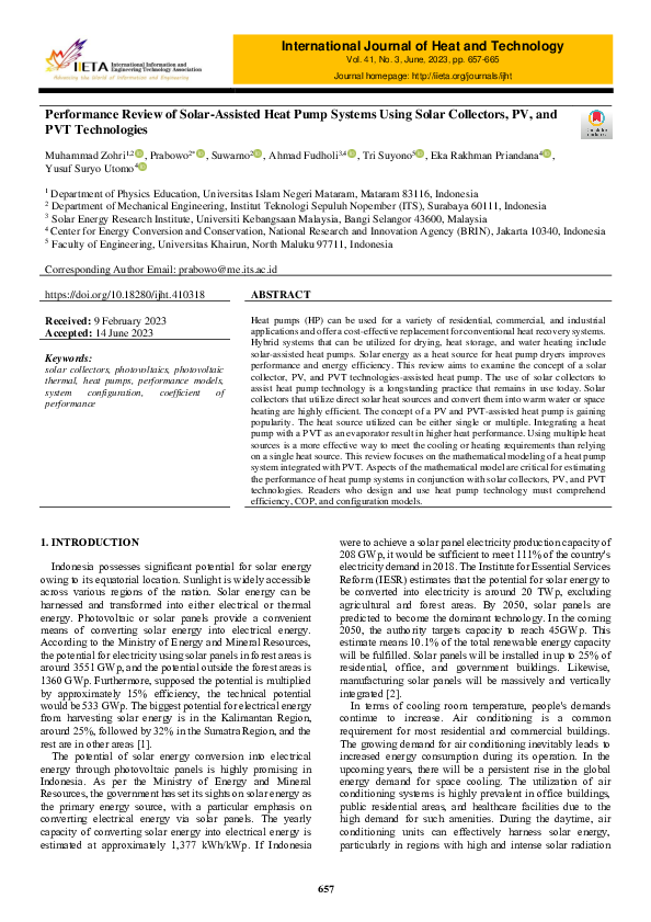 (PDF) Performance Review of Solar-Assisted Heat Pump Systems Using ...