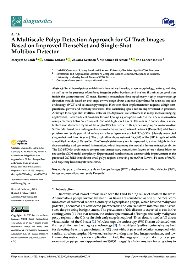 Pdf A Multiscale Polyp Detection Approach For Gi Tract Images Based On Improved Densenet And