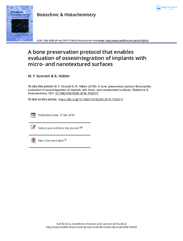 (PDF) A bone preservation protocol that enables evaluation of ...
