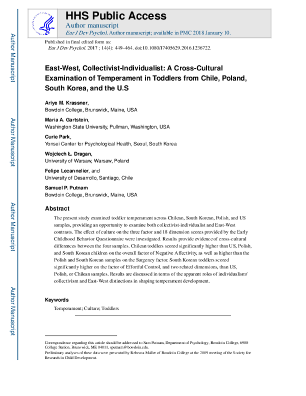 (PDF) East–west, collectivist-individualist: A cross-cultural ...