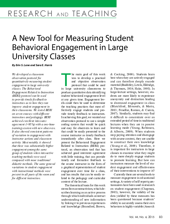 (PDF) Research and Teaching: A New Tool for Measuring Student ...