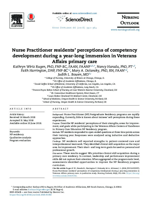 (PDF) Nurse Practitioner residents' perceptions of competency ...