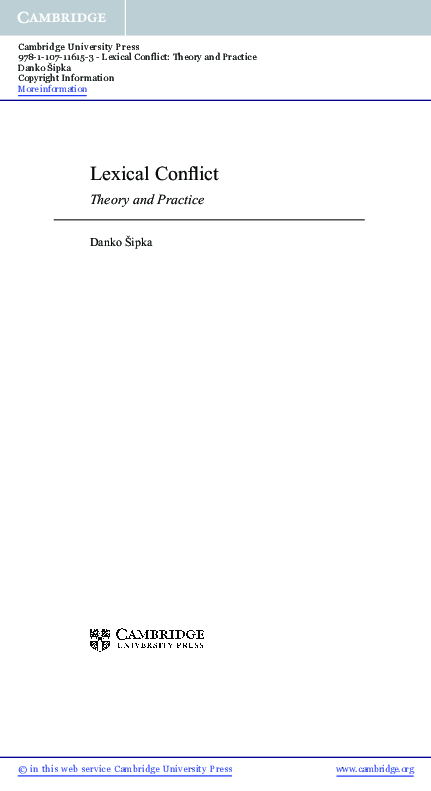 (PDF) Lexical Conflict