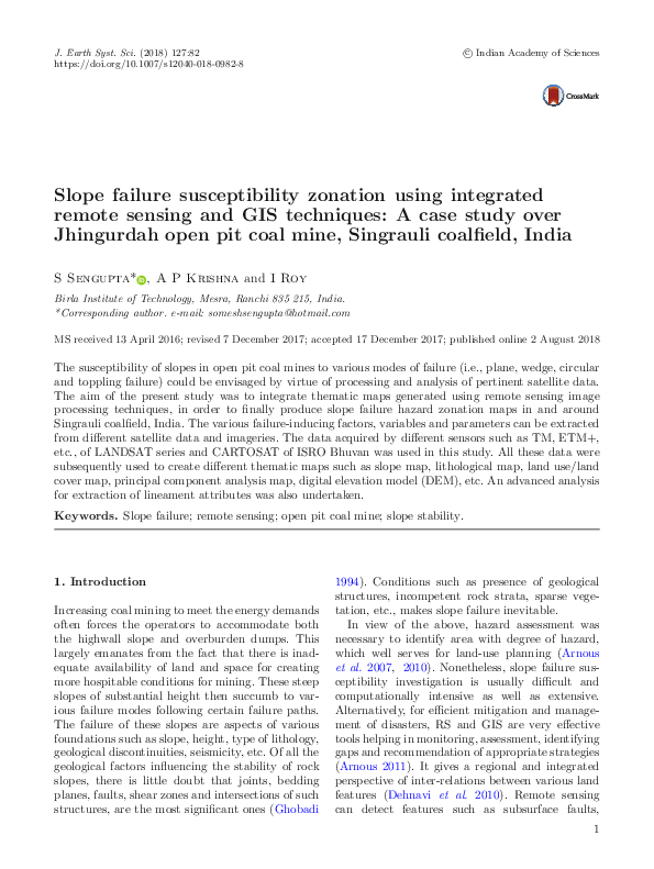 (PDF) Slope failure susceptibility zonation using integrated remote ...
