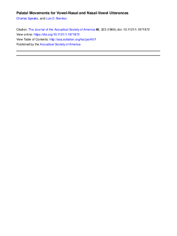 (PDF) Palatal Movements for Vowel-Nasal and Nasal-Vowel Utterances