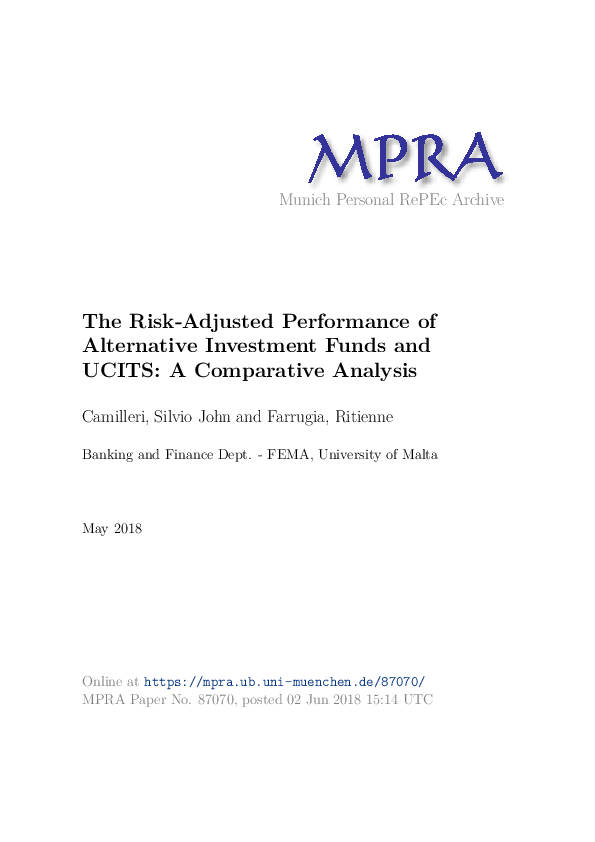 (PDF) The Risk-Adjusted Performance of Alternative Investment Funds and ...