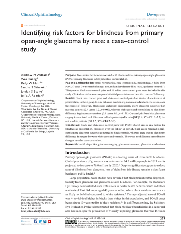 (PDF) Identifying risk factors for blindness from primary open-angle ...