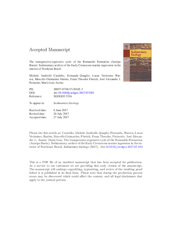 (PDF) The transgressive-regressive cycle of the Romualdo Formation ...
