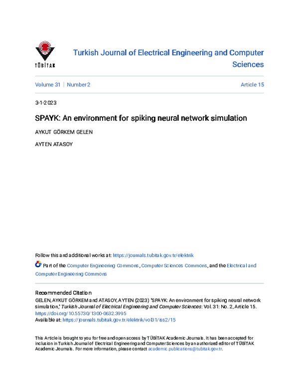 (PDF) SPAYK: An environment for spiking neural network simulation