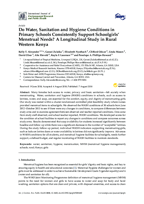 (PDF) Do Water, Sanitation and Hygiene Conditions in Primary Schools ...