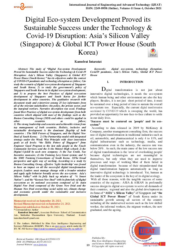 (PDF) Digital Eco-system Development Proved its Sustainable Success ...