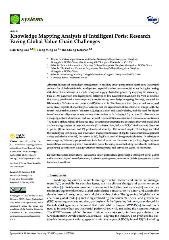 (PDF) Knowledge Mapping Analysis of Intelligent Ports: Research Facing ...