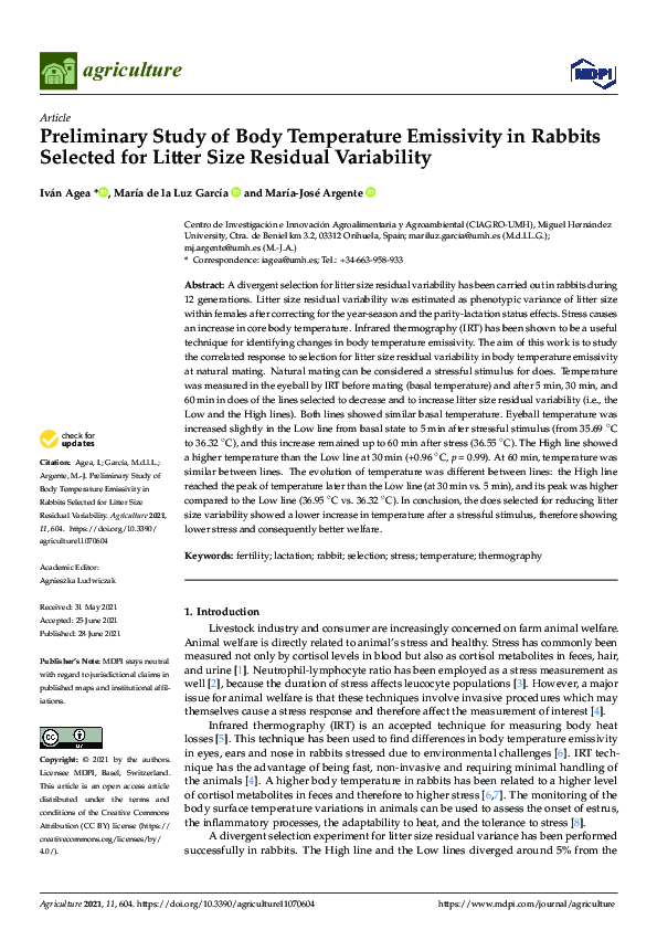(PDF) Preliminary Study of Body Temperature Emissivity in Rabbits ...