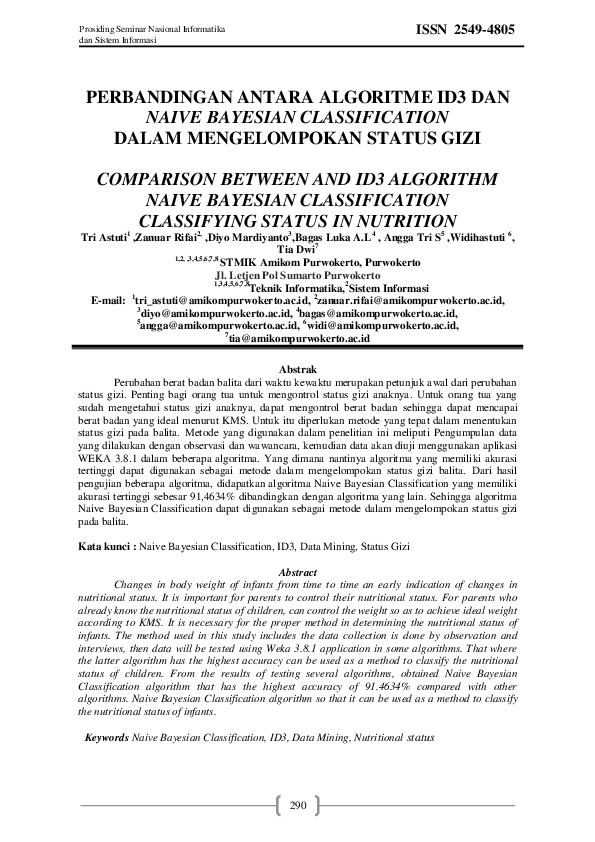 Pdf Perbandingan Antara Algoritma Id3 Dan Naive Bayesian