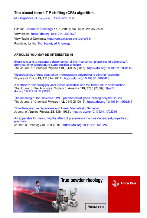 (PDF) The closed form t-T-P shifting (CFS) algorithm | Igor Emri ...