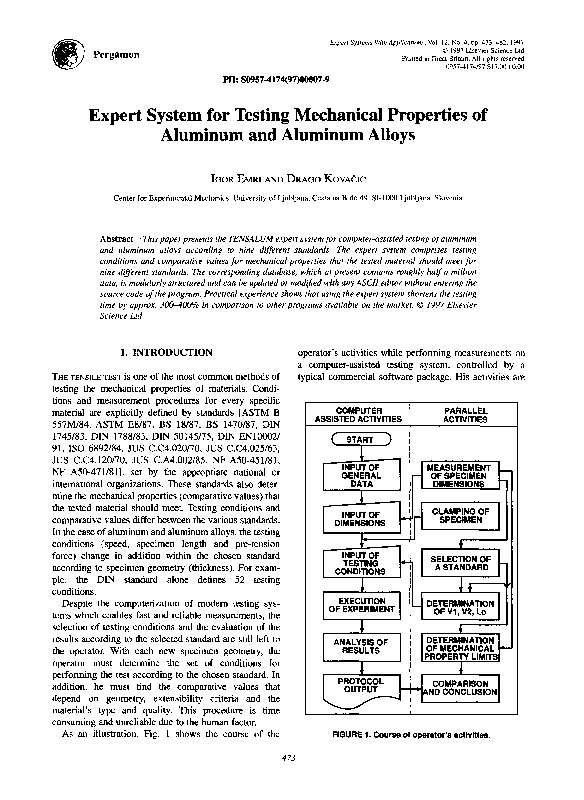 (PDF) Expert system for testing mechanical properties of aluminum and ...