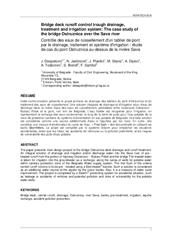 (PDF) Bridge deck runoff control trough drainage, treatment and ...