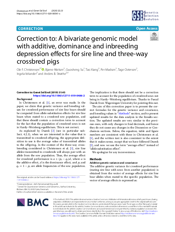 (PDF) Correction to: A bivariate genomic model with additive, dominance ...