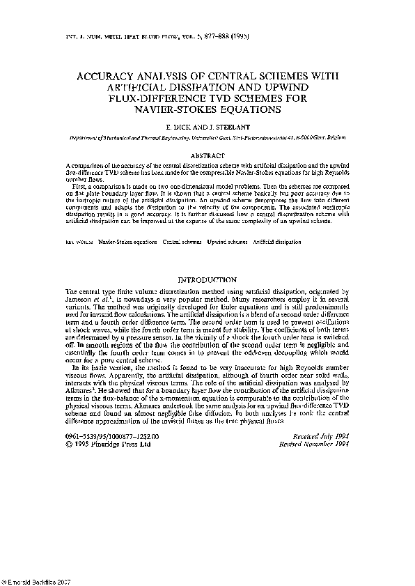 Pdf Accuracy Analysis Of Central Schemes With Artificial Dissipation And Upwind Flux