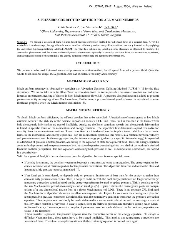 (PDF) A pressure-correction method for all Mach numbers