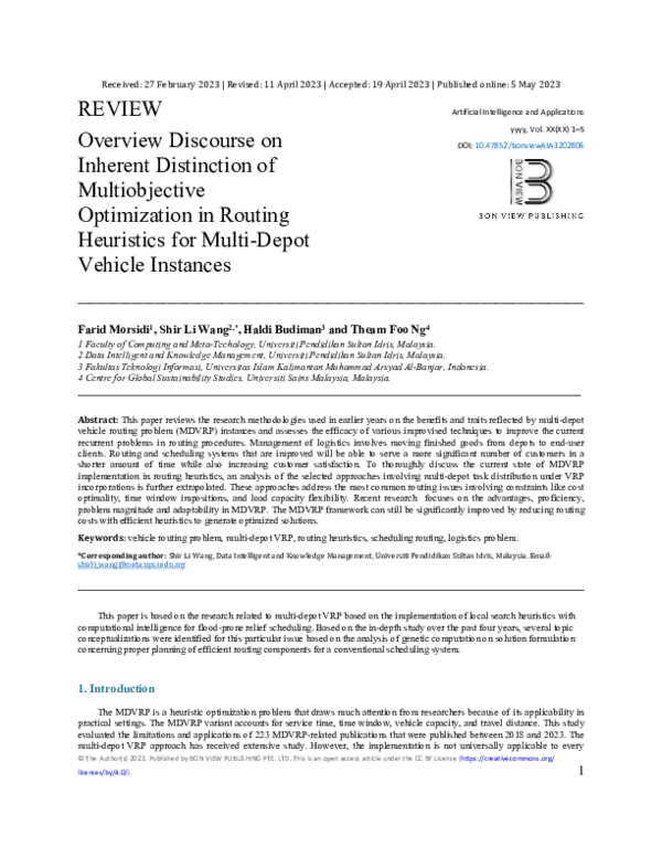 Pdf Overview Discourse On Inherent Distinction Of Multiobjective Optimization In Routing