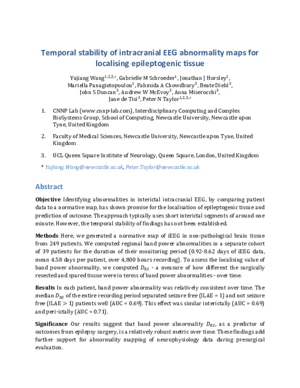 (PDF) Temporal stability of intracranial EEG abnormality maps for ...
