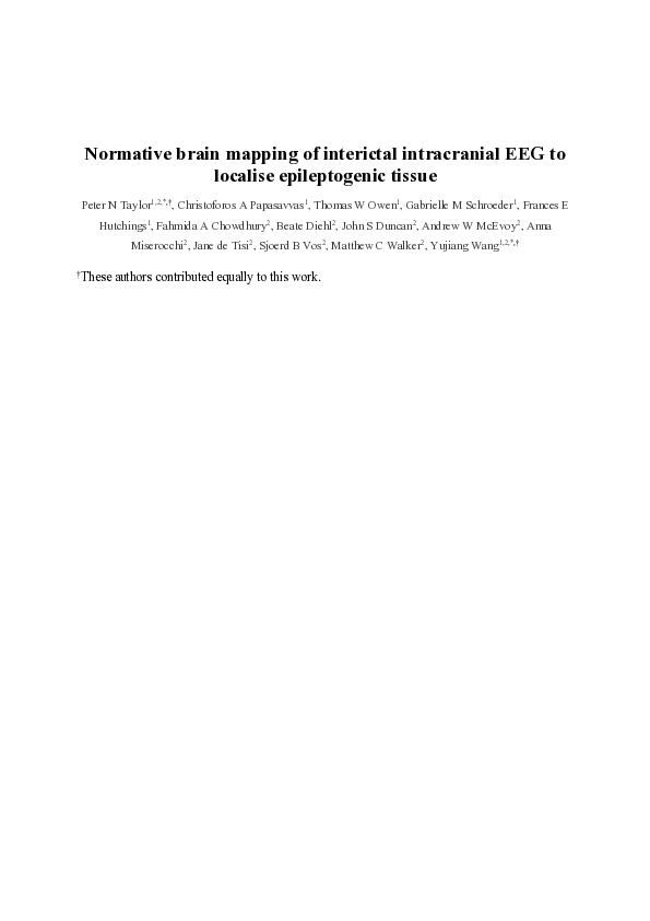(PDF) Normative brain mapping of interictal intracranial EEG to ...