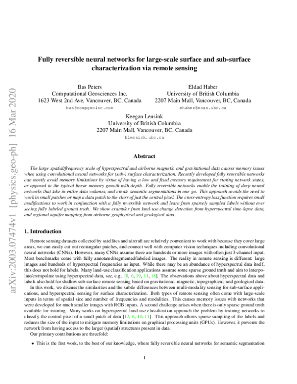 (PDF) Fully Reversible Neural Networks for Large-Scale 3D Seismic Horizon Tracking