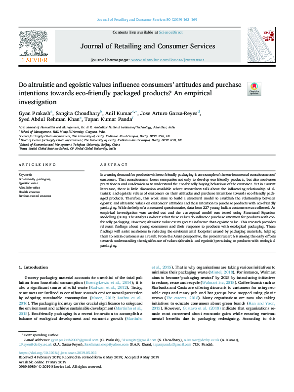 (PDF) Do altruistic and egoistic values influence consumers’ attitudes and purchase intentions ...