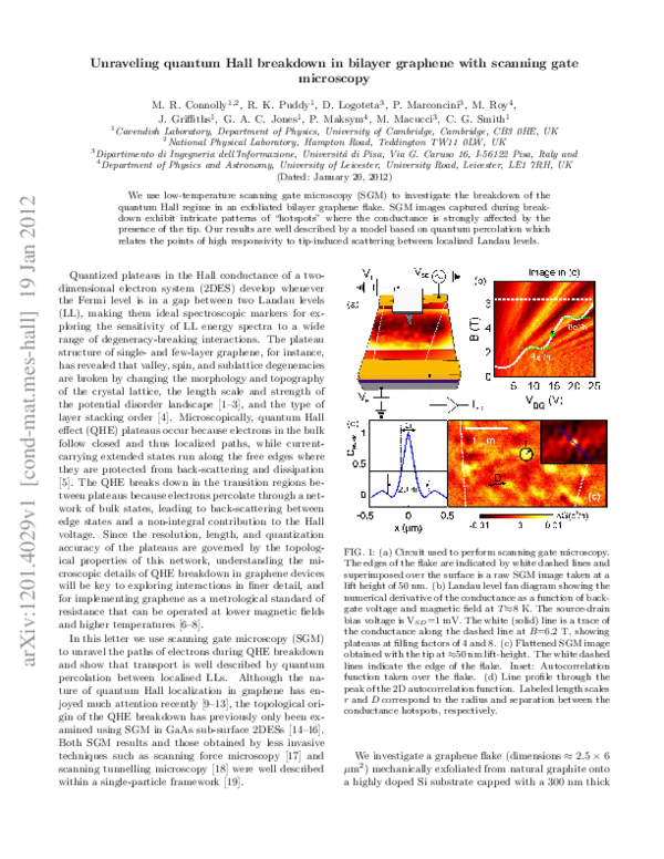 (PDF) Unraveling Quantum Hall Breakdown in Bilayer Graphene with Scanning Gate Microscopy ...