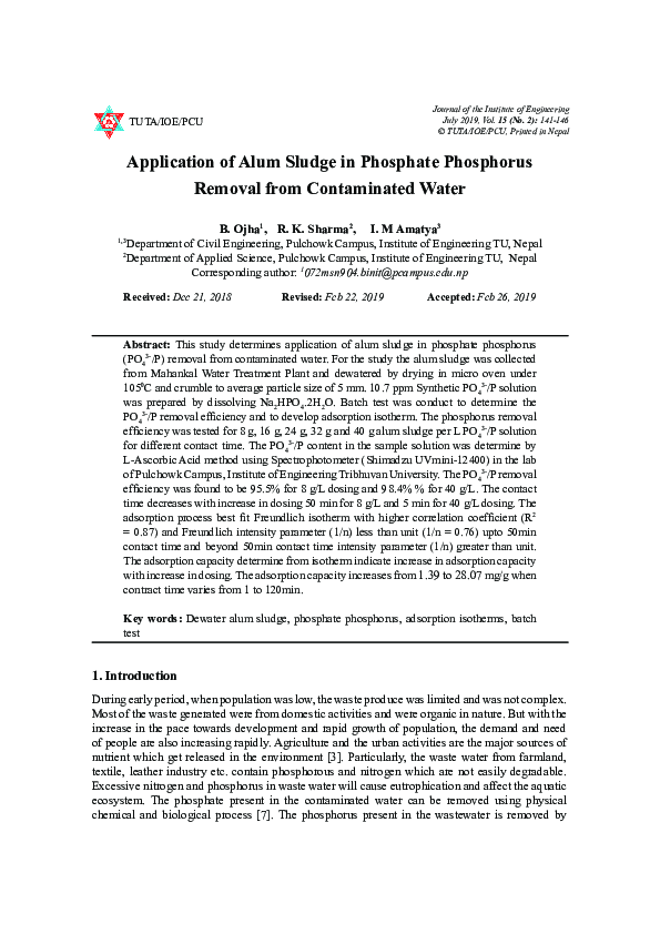 (PDF) Two strategies for phosphorus removal from reject water of ...