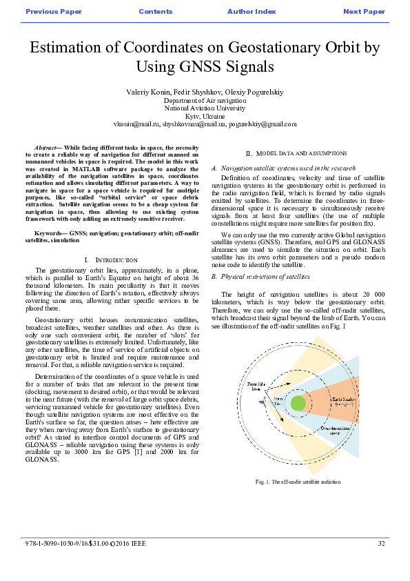 (PDF) Estimation of coordinates on geostationary orbit by using GNSS ... (PDF) Estimation of coordinates on geostationary orbit by using GNSS ...