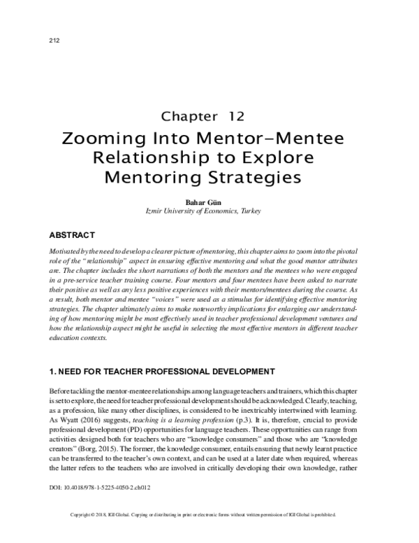 (PDF) Zooming Into Mentor-Mentee Relationship to Explore Mentoring Strategies