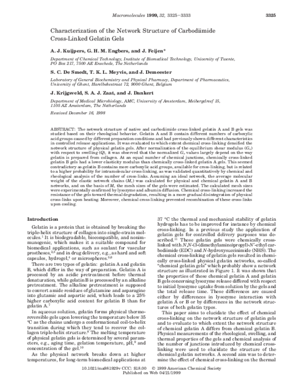 (PDF) Characterization of the Network Structure of Carbodiimide Cross ...