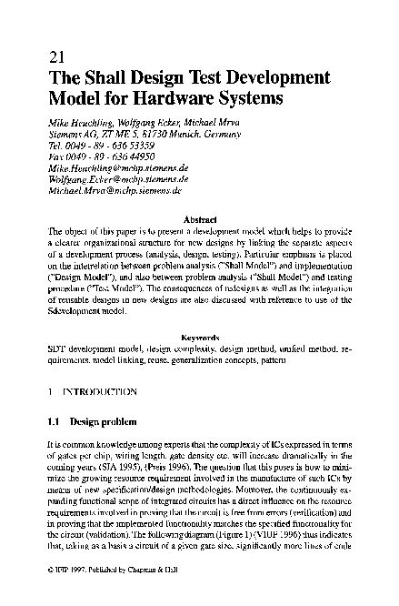 (PDF) The Shall Design Test Development Model for Hardware Systems ...
