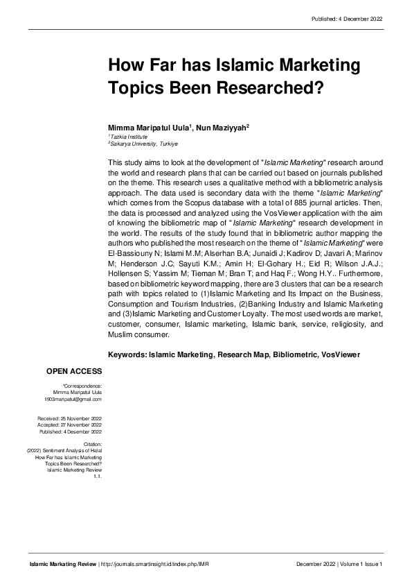 (PDF) How Far has Islamic Marketing Topics Been Researched?