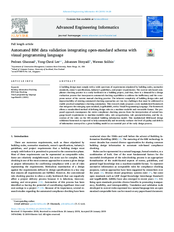 (PDF) Automated BIM data validation integrating open-standard schema ...