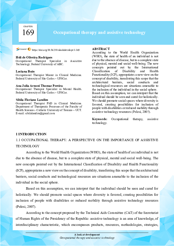 (PDF) Occupational therapy and assistive technology