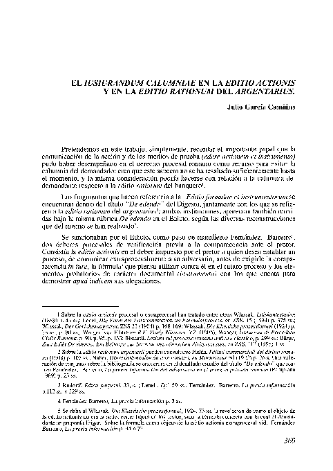 (PDF) El iusiurandum calumniae en la editio actionis y en la editio ...