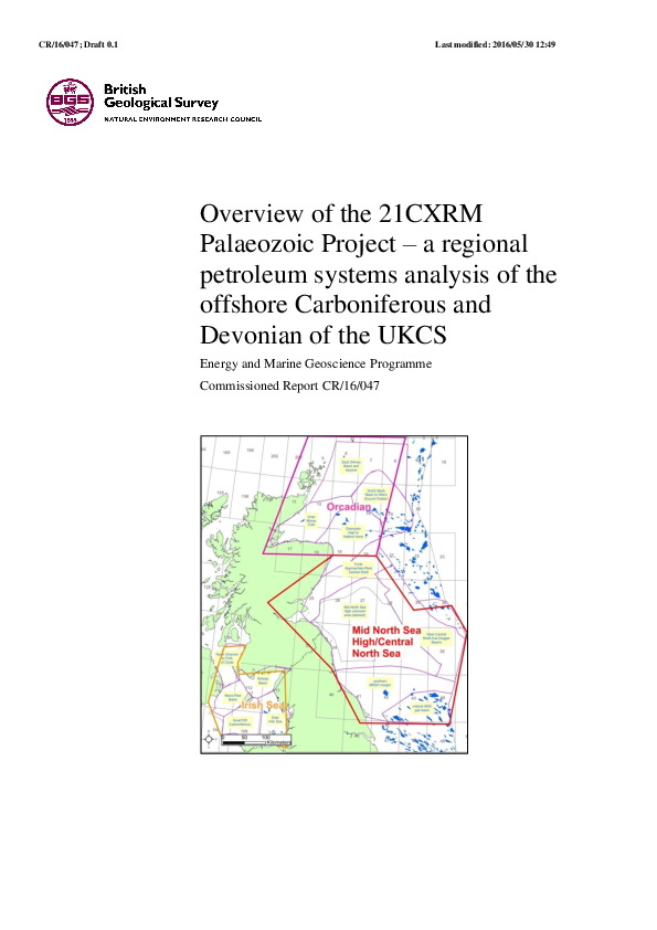 (PDF) Overview of the 21CXRM Palaeozoic Project : a regional petroleum ...