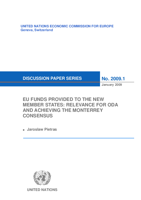 (PDF) EU Funds Provided to the New Member States: Relevance for ODA and ...