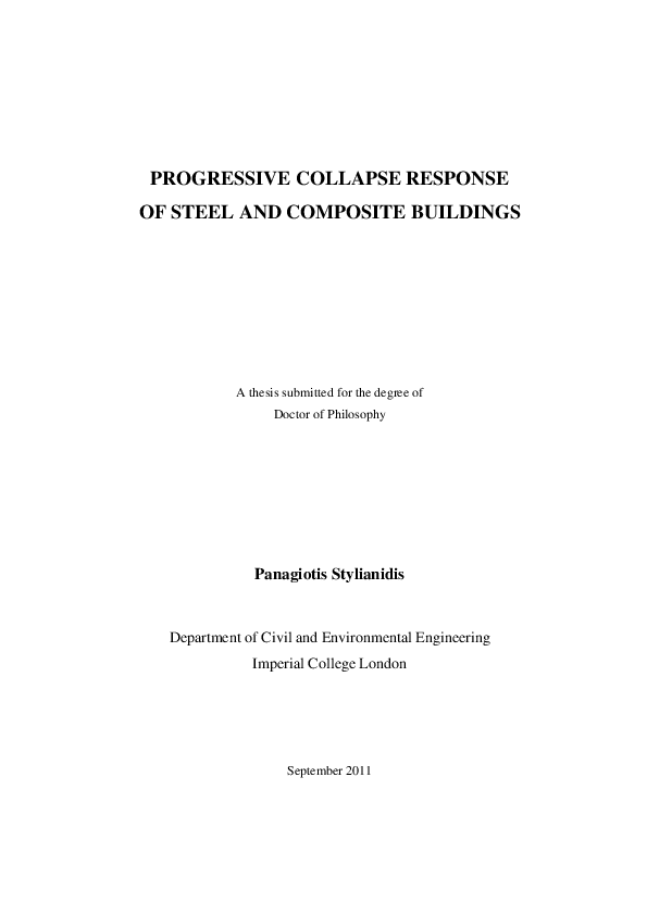 (PDF) Progressive collapse response of steel and composite buildings