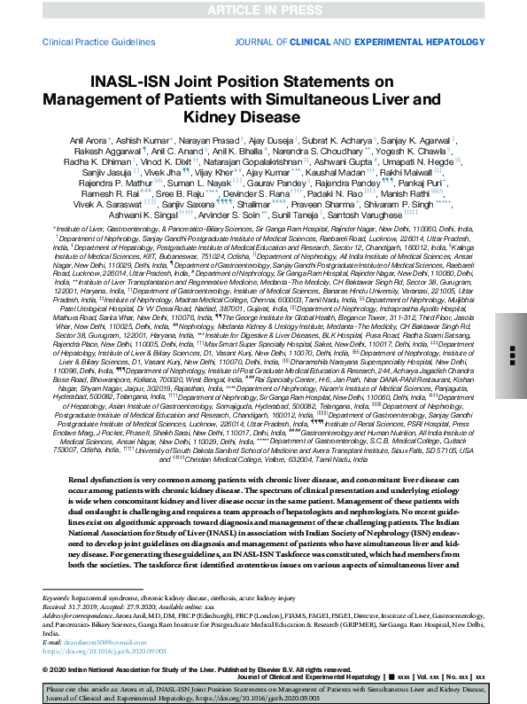 (PDF) INASL-ISN Joint Position Statements on Management of Patients ...