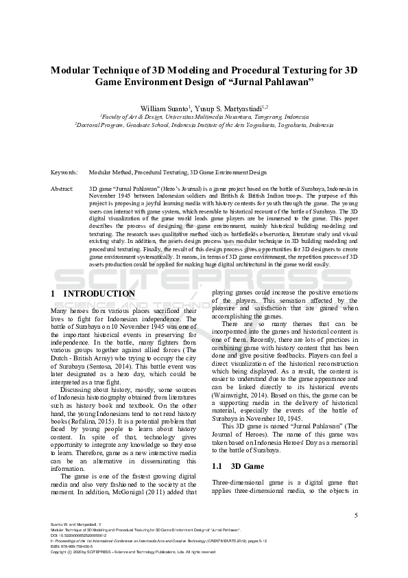 (PDF) Modular Technique of 3D Modeling and Procedural Texturing for 3D ...